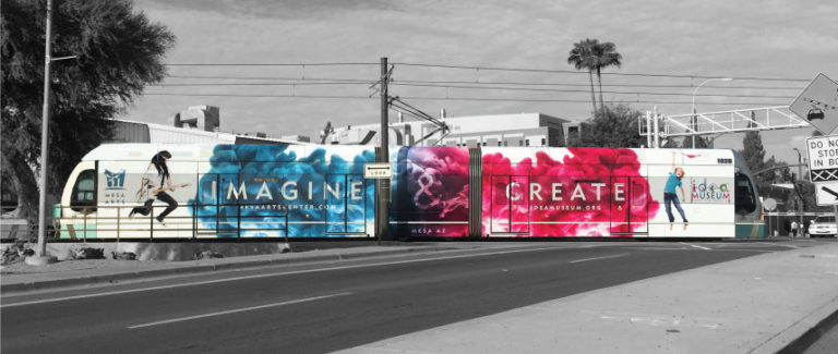 Mesa Arts Center - Valley Metro Lightrail Wrap - ReThinc Advertising